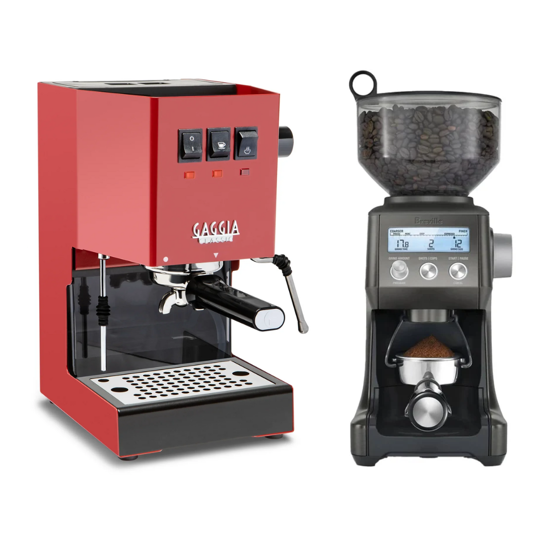 Buy Gaggia Classic E24 Cherry Red & Breville Smart Grinder Pro Combo ...